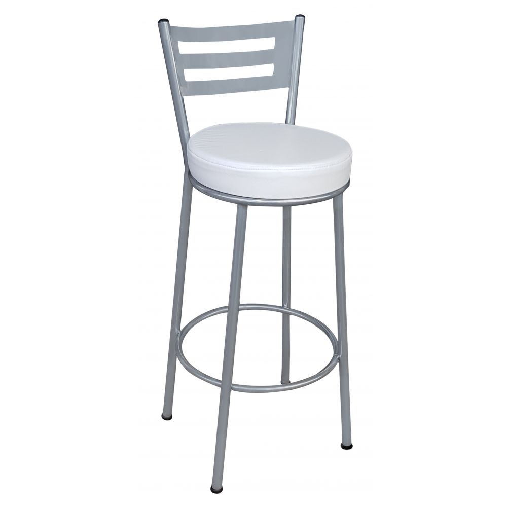 Banco Metalnew Verona 75 cm Prata - Assento Branco - Móveis de Madeira ... Banco Metalnew Verona 75 cm Prata - Assento Branco - Móveis de Madeira ...